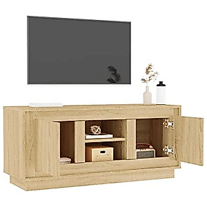 GaRcan TV Cabinet Media Furniture Sideboard Entertainment Centre TV Console Media Unit HiFi Cabinet Concrete Grey 102x35x45 cm Engineered Wood (Sonoma Oak)