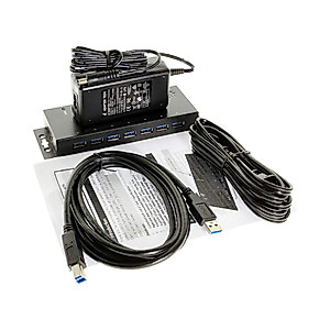7-Port USB 3.0 Hub w/Surge Protection, 36W AC Adapter