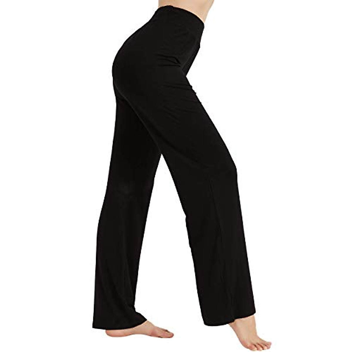 FELEMO Womens Tummy Control Athletic Yoga Pants for Women Plus Size Loose Fit Elastic High Waist Yoga Sweatpants Non See-Through Butt Lifting Pants Workout Pants Comfy Lounge Pants, Black XL