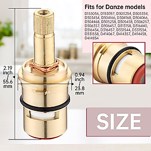 Faucet Cartridge Replacement Parts Compatible with Danze DA507071W DA507072W, Round Ceramic Disc Cartridge Kitchen Faucet Stem Replacement Parts (DA507072W+DA507071W Cold+Hot)