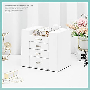 Homde Jewelry Organizer for Girls Women Jewelry Box Necklaces Rings Earrings Display Stand Jewelry Storage Holder Case for Bracelets Watches Sunglasses (White)