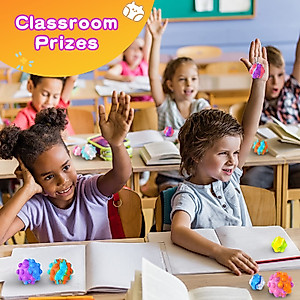 Inflatable Pop Ball Its Fidget Toys Bulk Easter Basket Stuffers for Kids 3D Stress Balls Birthday Party Favors for Kids Goodie Bag Stuffers Fidgets for Kids Prizes It Poppers Squeeze Sensory Toys 8PCS