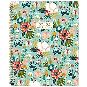 2023-2024 Monthly Planner/Calendar - Monthly Planner 2023-2024 from JUL. 2023 - DEC. 2024, 9" x 11", 2023-2024 Planner with Tabs & Pocket, Contacts and Passwords, Twin-Wire Binding, Perfect Organizer