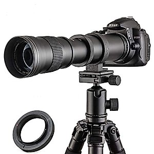 JINTU 420-800mm f/ 8.3-F16 Manual Telephoto Camera Zoom Lens for Canon EOS DSLR Cameras 4000D 90D 60D, 70D 77D, 70D,80D, 850D 650D, 750D, 7D, T7i, T7s, T7, T6s, T6i, T6, T5i, T5, SL2 SL1 Digital