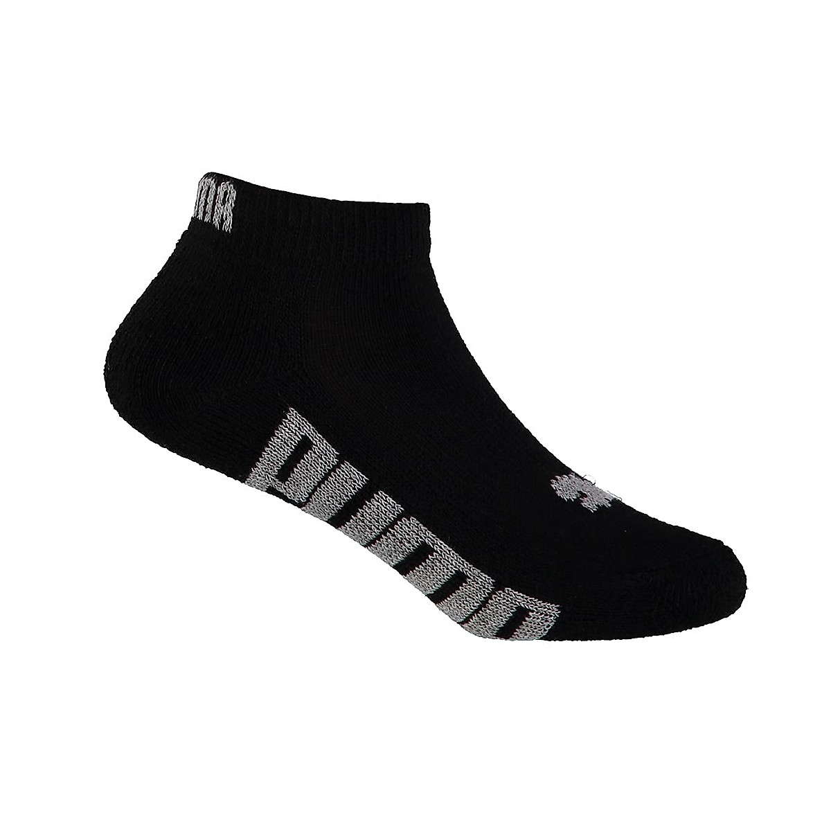 PUMA KIDS' 6 PACK LOW CUT SOCKS (9-11, Black with Grey)