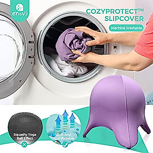 ENOVI Starfish Ball Chair, Yoga Ball Chair Exercise Ball Chair Ergonomic Design for Home Office Desk, Stability Ball & Balance Ball Seat to Relieve Back Pain, 24IN, FG