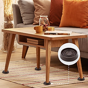 Semetall Furniture Caster Cups 4 Pack 1.5" Round Rubber Furniture Pads and Furniture Floor Protectors(Dark Brown)