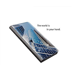 IMEIKONST for iPhone 15 Pro Case 6.1'',PU Mirror Flip Ultra Slim Cover Scratchproof Electroplate Clear View Window with Kickstand Full Body Protective Cover for iPhone 15 Pro,QH Mirror Black