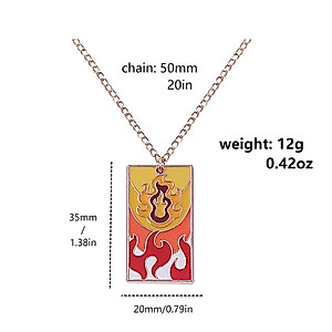 10Pcs Kimetsu No Yaiba Rengoku Mitsuri Necklace Set - Tanjiro Anime Hanafuda Pendant Chains - Halloween Costume Cosplay Gifts for Men Women and Fans (10 PCS Necklaces)