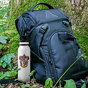 Harry Potter OFFICIAL Gryffindor Crest 24 oz Insulated Canteen Water Bottle, Leak Resistant, Vacuum Insulated Stainless Steel with Loop Cap, White