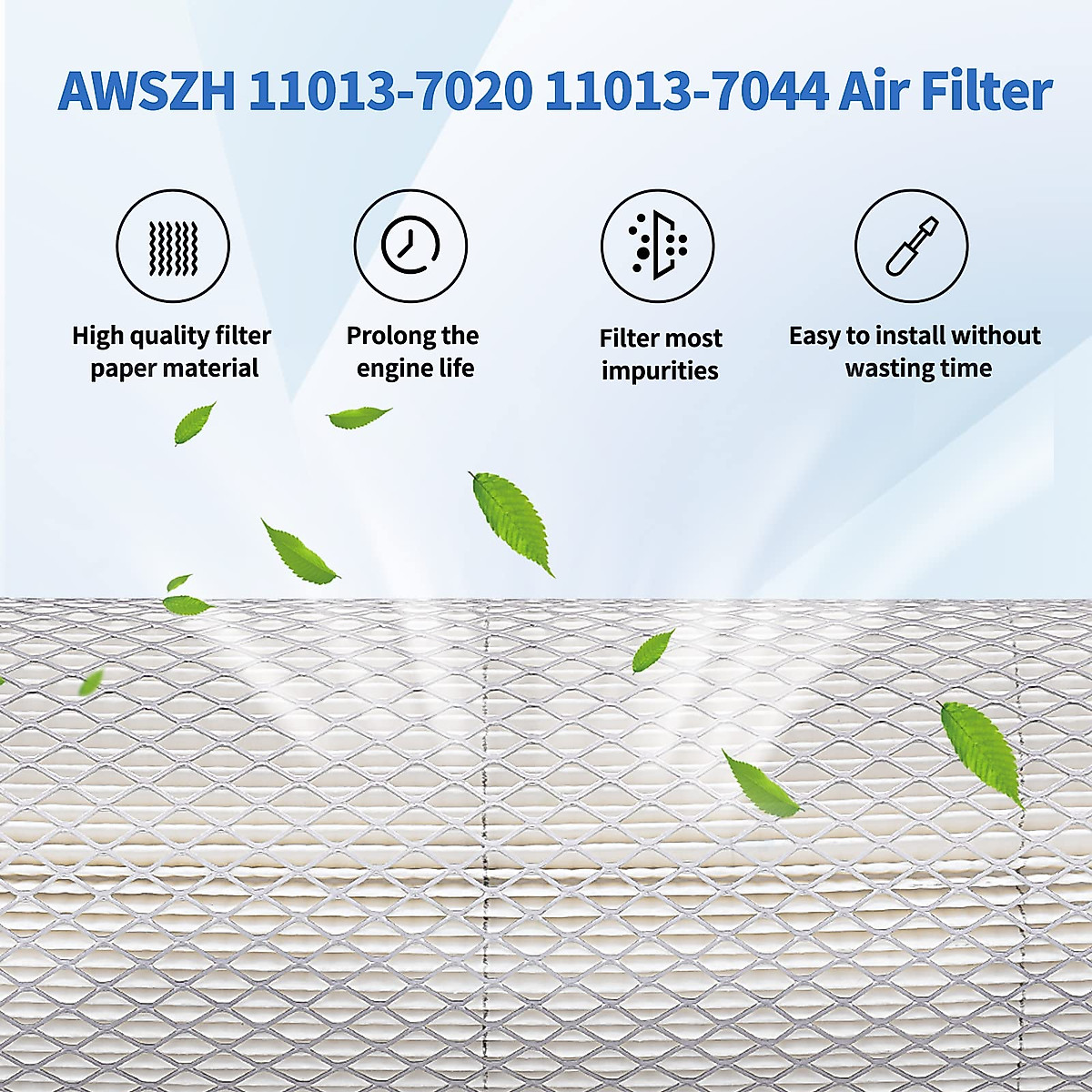 AWSZH 11013-7044 11013-7045 Air Filter Compatible with Kawasaki 11013-7020 11013-7019 Deere M131802 M144100 M164264 PMAF25551 RG60690 Kubota TA040-93230 Kohler 2508304-S 2508301-S Lawn Mover (1Pcs)
