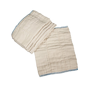 Unbleached Prefold Cloth Diapers by OsoCozy – 100% Cotton, Durable, Soft, Absorbent, Sustainable & Economical - 12"x16", Fits 7-15 Lbs. - (Infant 4x8x4)