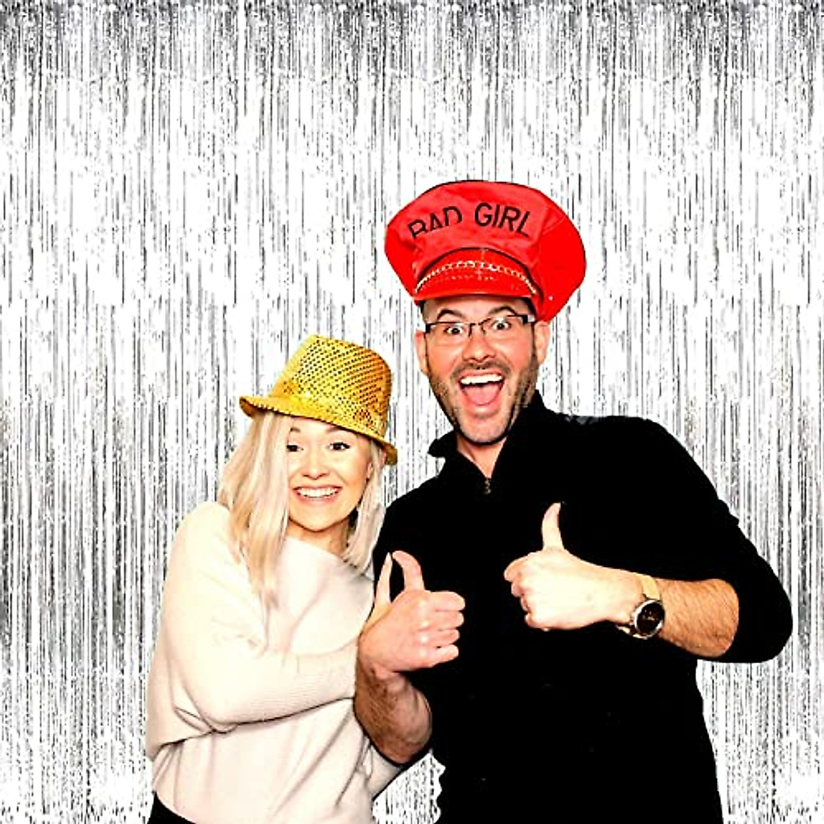 8 Pack Silver Tinsel Foil Fringe Curtain Backdrop, 3.28Ft x 8.2Ft Metallic Streamers for Photo Booth Birthday Wedding Bridal Shower Bachelorette New Year Party Thanksgiving Christmas Decorations