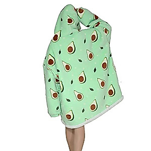 EYITUPC Soft Warm Wearable Blanket Adult, Sherpa Wearable Blanket Hoodie Short, Oversized Blanket Sweatshirt for Women Men, Kids