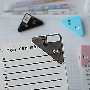 Tsnamay Clear 20Pcs Book Corner Clip Paper Clips,Triangle Paper Corner Clip Book Corner Protection,Clip Bookmarks for Kids Students Women and Men