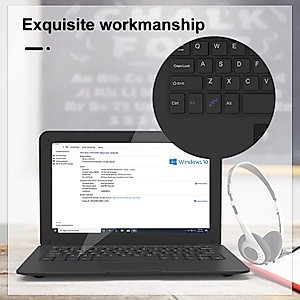 HBESTORE 10.1Inch Portable Laptop Mini Computer Ultra Thin Notebook with Apollo Lake N3350,6GB RAM and 64GB Storage with Windows10 OS (Black)