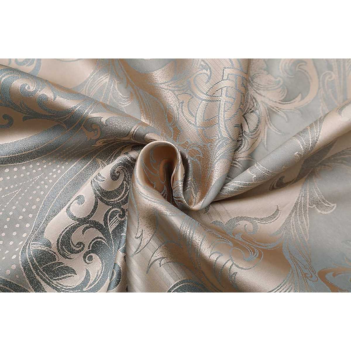 INFLAG Satin Duvet Cover Full Size, Floral Jacquard Satin Duvet Cover Set 3 Piece Luxury Silk Like Bedding Comforter Cover Set 80"x90", 2 Piece Pillowcase with Zipper Closure & Corner Ties (07,Full)