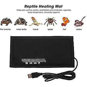 plplaaoo Reptile Heating Pad,Constant Temperature Under Tank Terrarium Warmer Heating Mat, Adjustable Temperature Under Tank Terrarium Heater, Heat Mat for Turtle Snake Frog Lizard Small Animals(L)