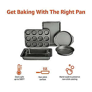 Amazon Basics 6-Piece Nonstick, Carbon Steel Oven Bakeware Baking Set