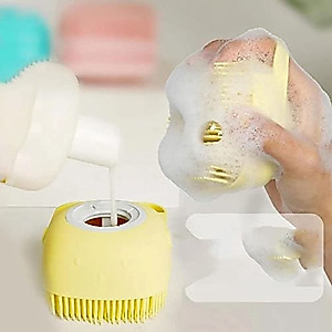 INGVY Dry Brushing Body Brush Exfoliating Body Scrub Bath Brush Bath Brush Silicone Massage Brush Creative Refillable Liquid Shower Bath Ball Brush