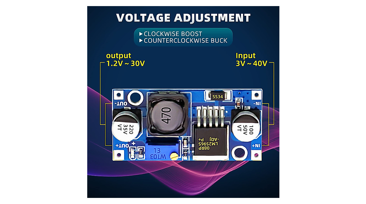 Dafurui 10 Pack Adjustable Buck Converter - 3A Power Supply