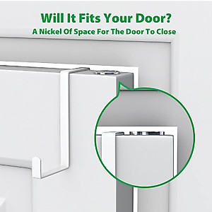 Booda Brand Over The Door Hooks 10 Pack, Z-Shaped Door Hanger Hook Fits The 1 3/8" and 1 3/4" Door Widths, Reversible Metal Door Hooks for Hanging Clothes, Coats, Towels, Shoe Organizers (White)