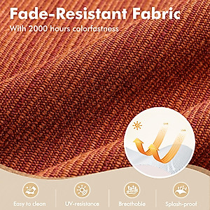 XIZZI Patio Furniture Set with Fire Pit Table,7 Pieces Outdoor Furniture with Swivel Rocking Chairs,All Weather Wicker Outside Conversation Sets for Balcony,Deck,and Backyard,Brown Rattan Orange Red