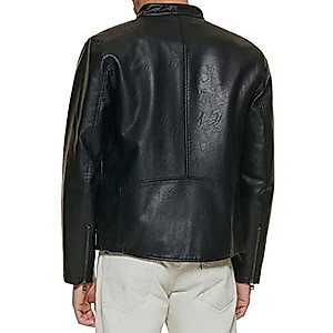Levi's Men's Faux Leather Racer Jacket, Black, XX-Large