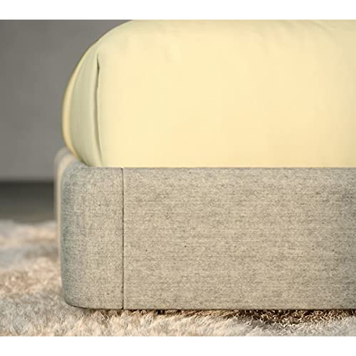 Olympic Queen Cotton Bed Sheets Set, 400-TC 100% Egyptian Cotton Sheets-4 Piece Sheet Set Fits Mattress Upto 15 Inch Deep Pocket Fitted Sheet-66 x 80 Size (Ivory Solid, Olympic Queen Sheet for Bed