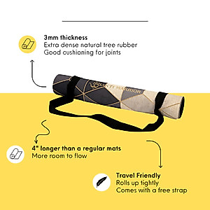 Shakti Warrior Aura Hemp Yoga mat - Artist Designed, Premium eco Friendly mats, Non Slip, Non Toxic, Great for Regular & Hot Yoga, Pilates and Workouts (72 inch x 24 inch x 3mm Thick)