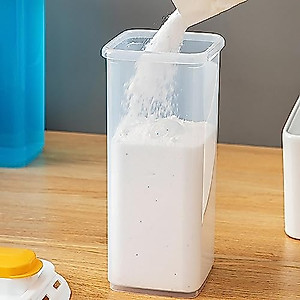 figatia Washing Powder Storage Box Clear Airtight Laundry for Pet Food Kitchens Oatmeal