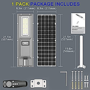 sunseatop Solar Street Lights Outdoor,Motion Sensor Solar Light 16000LM 200W Equivalent Incandescent Street Light with Remote Security Lights Solar Power for Parking Lot Patio Backyard Garden Yard