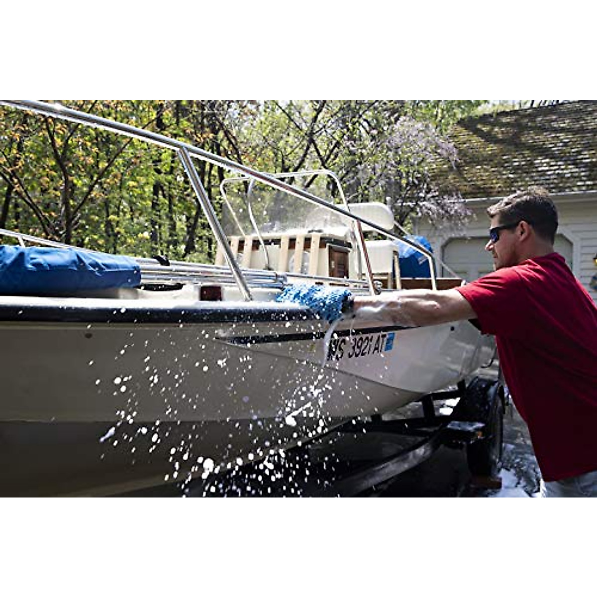 303 Products Marine Boat Wash with UV Protectant - For A Deep Clean, Spot Free Shine - 30 Day UV Protection - Removes Salt, Dirt, And Grime - Marine Safe, 32 fl. oz. (30586)