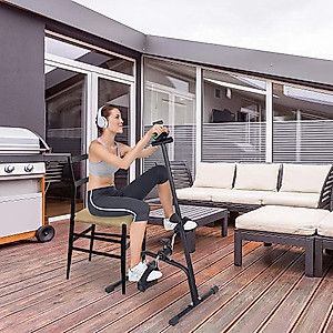 Compact Exercise Bike, Pedal Exerciser Bike Hand Arm Leg and Knee Peddler Adjustable Fitness Equipment for Seniors Elderly Home Pedal Exercise Bike for Total Body