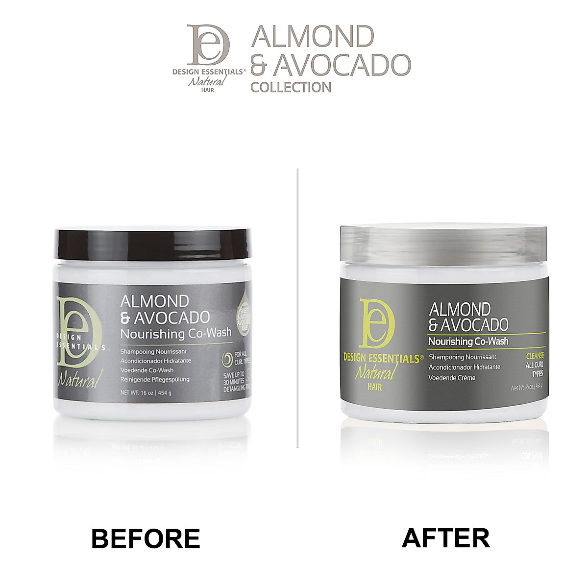 DESIGN ESSENTIALS Natural Almond & Avocado Nourishing Co-wash, White, 1 lb