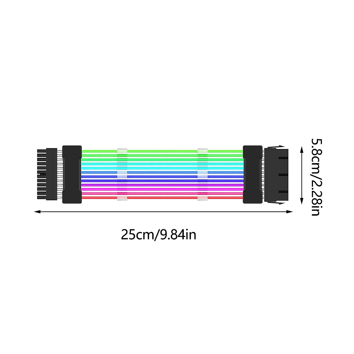 RIPTEADRY Addressable RGB Extension Cable, 24 Pin/2x8Pin/3x8Pin ATX RGB Cable, ATX RGB Extension Cable, PC Internal Components for Motherboard Connector