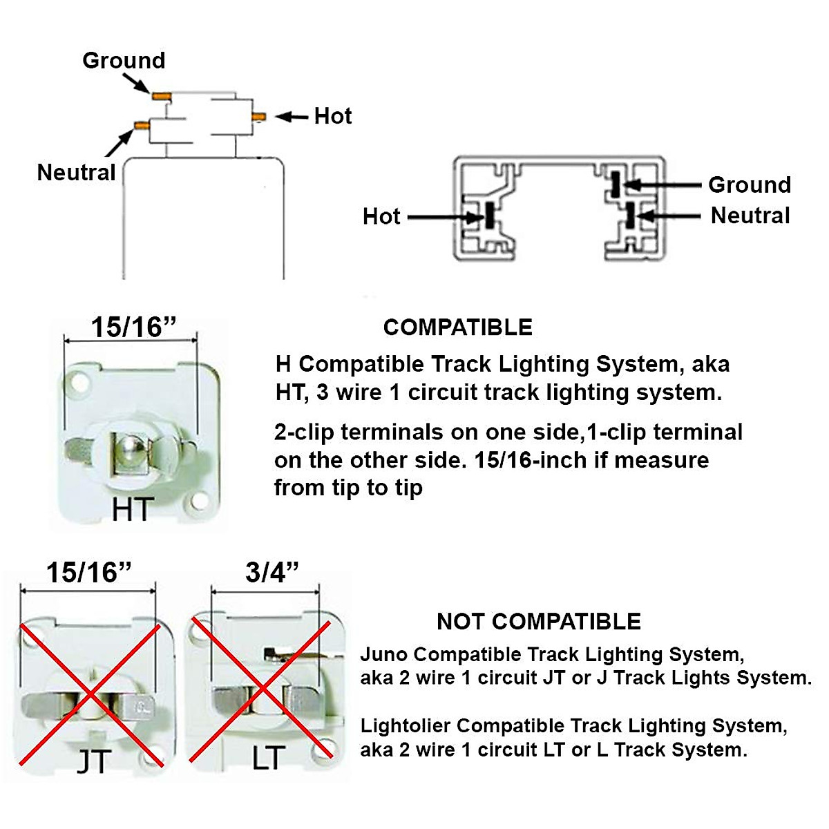 Direct-Lighting H System 3000K GU10 LED Track Lighting Head White - 3000K Warm White 7.5W LED Bulb 50154L-3K-WH