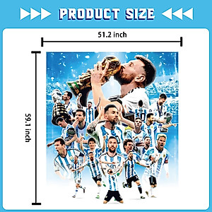 Soccer Blanket Football Player Soft Flannel Blankets Cozy Plush Throw Throws Outdoor Football for Bedding Boys Girls Adults Gifts 50''x60''