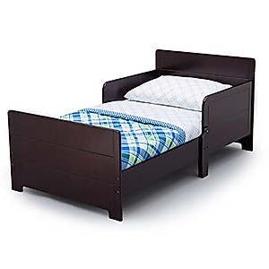 Delta Children MySize Toddler Bed, Dark Chocolate + Delta Children Twinkle Galaxy Dual Sided Recycled Fiber Core Toddler Mattress (Bundle)