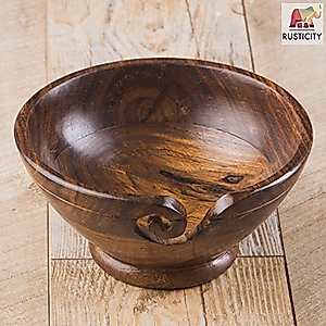 Rusticity® Wood Yarn Bowl | Knitting Bowl, Crochet Yarn Holder | Handmade | 6x3 in