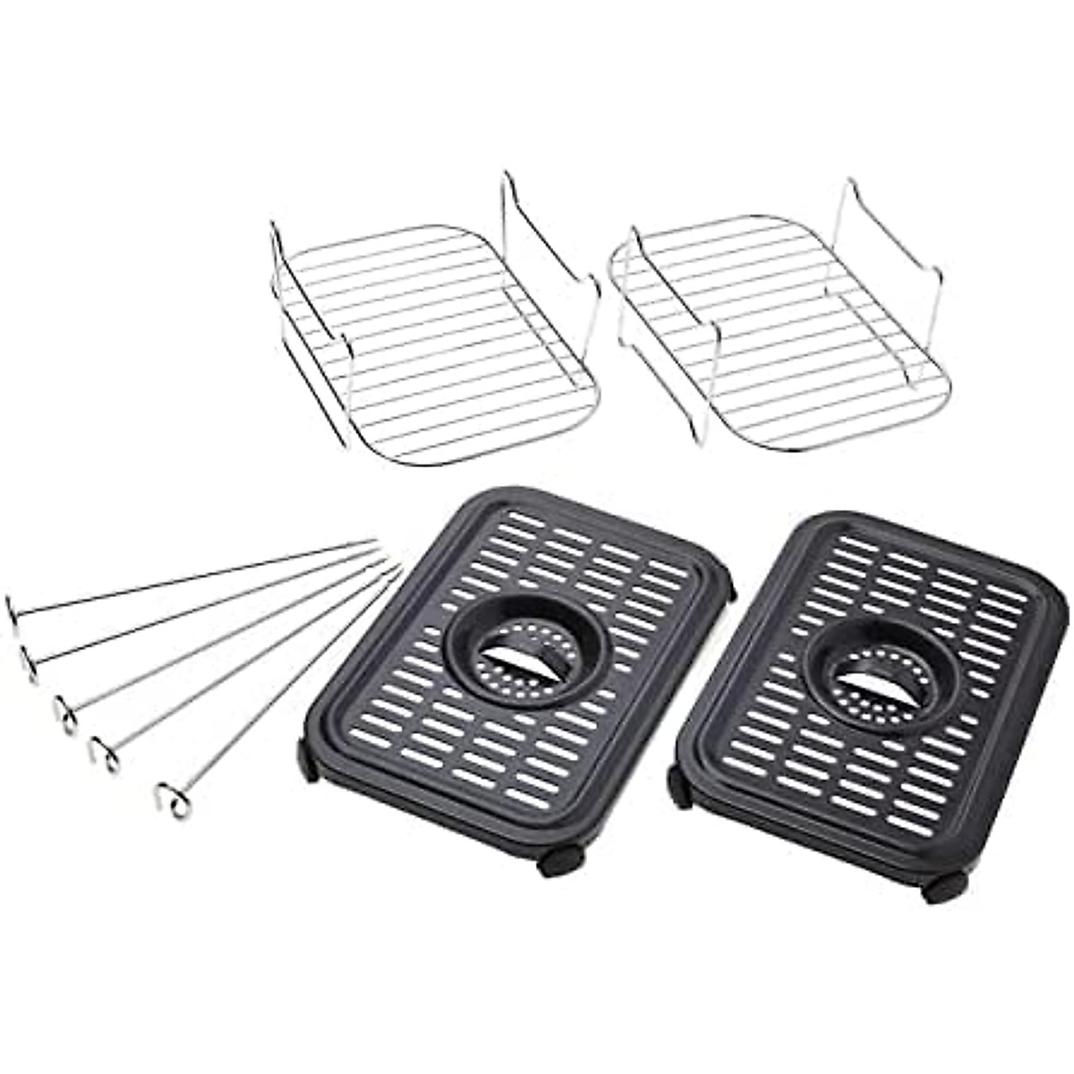 Ninja DZ201 Foodi 6-in-1 2-Basket Air Fryer with DualZone Technology, 8-Quart Capacity - cinnamon/Red-(Renewed)