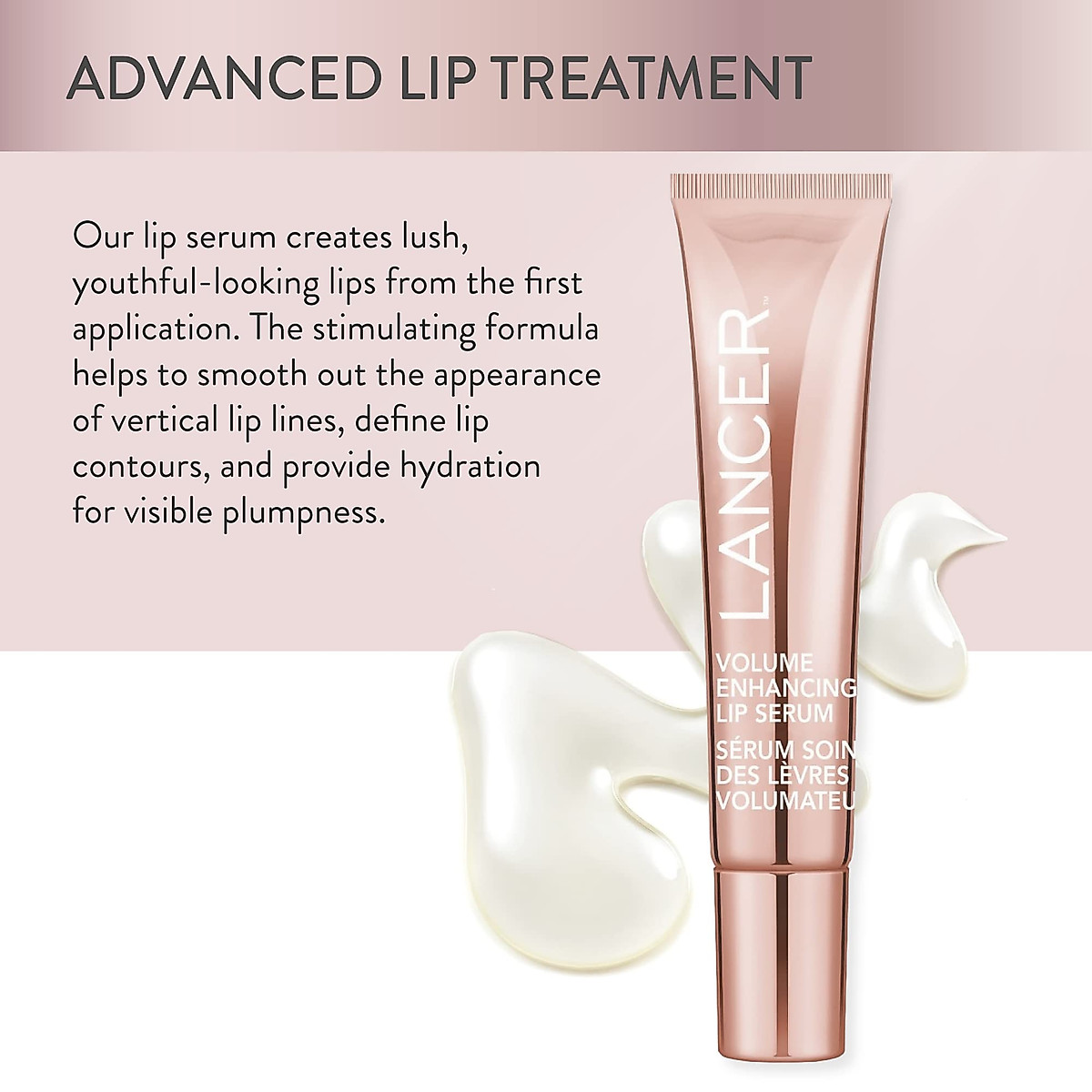 Lancer Skincare Volume-Enhancing Lip Serum, Advanced Anti-Aging Lip Plumper with Hyaluronic Acid, 0.5 Fluid Ounces