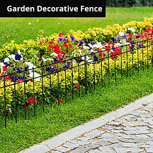 KIMORE 10 Pack Animal Barrier Fence, 24x15IN No Dig Fence Underground Decorative Garden Fencing, Rustproof Metal Wire Garden Fence Border,Dog Rabbits Blocker Fence for Outdoor Yard