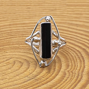 Natural Herkimer & Moldavite Gemstone Ring, 925 Sterling Silver Ring, Raw Moldavite Ring, Handmade Ring, Birthstone Ring, Statement Ring, Gift for Mom, Rough Gemstone Ring, Bridal Ring (6)