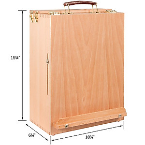 Kuyal Art Supplies Box Easel Sketch Box Painting Storage Box-Adjustable Design with Large 2-Drawer（2-Drawer Box Easel)