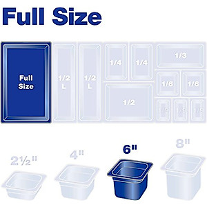 Carlisle FoodService Products Storplus Full-Size Plastic Food Pan, Food Storage Container, for Catering, Buffets, Restaurants, Polycarbonate, Full Size, 6 Inches Deep, Black, (Pack of 6)