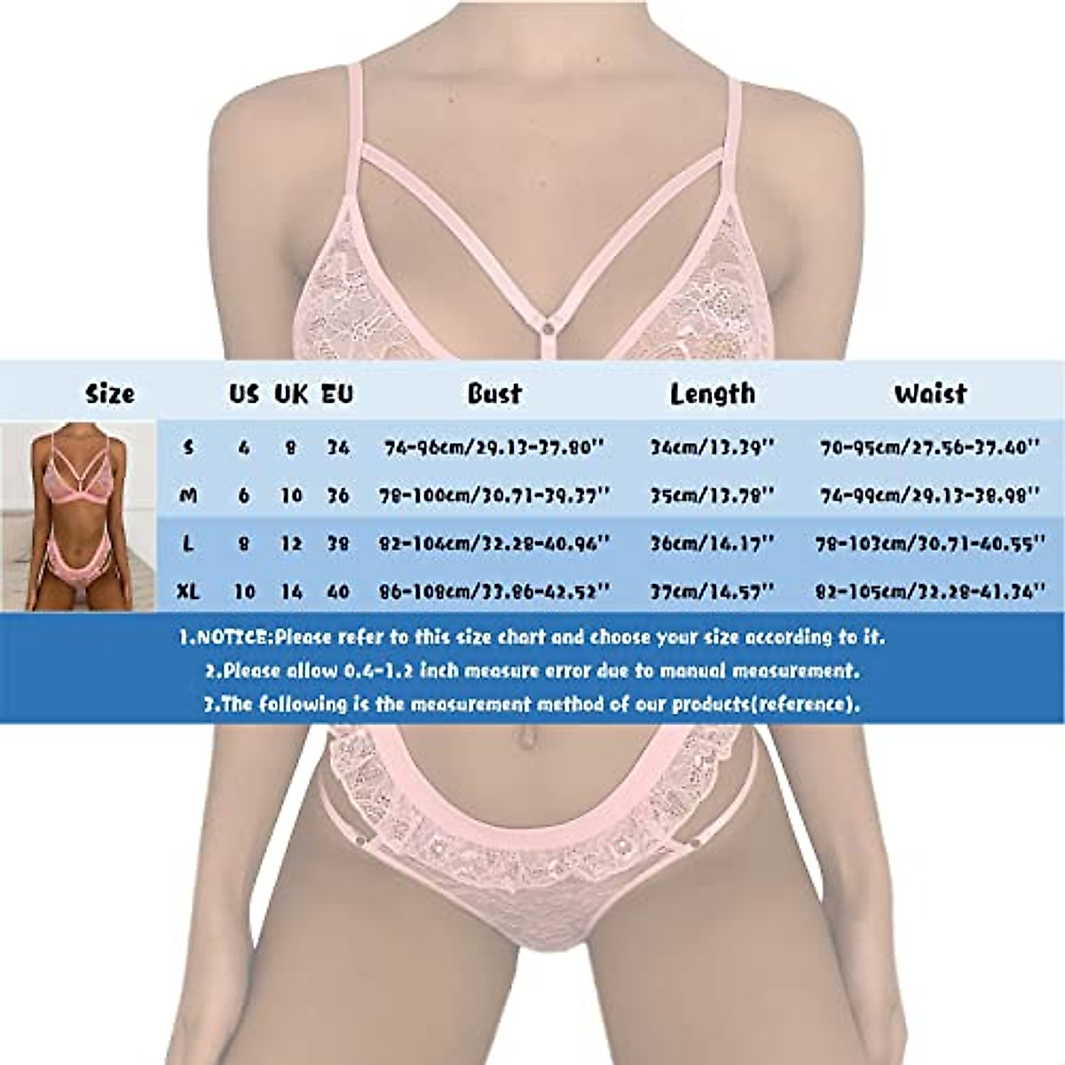 Xs Lingerie for Petite Women Garter Belt Lingerie Set Sexy Lingerie for Women Naughty Black Lace Lingerie for Women Anime Lingerie for Women Garter Lingerie Plus Size Lingerie Pink S