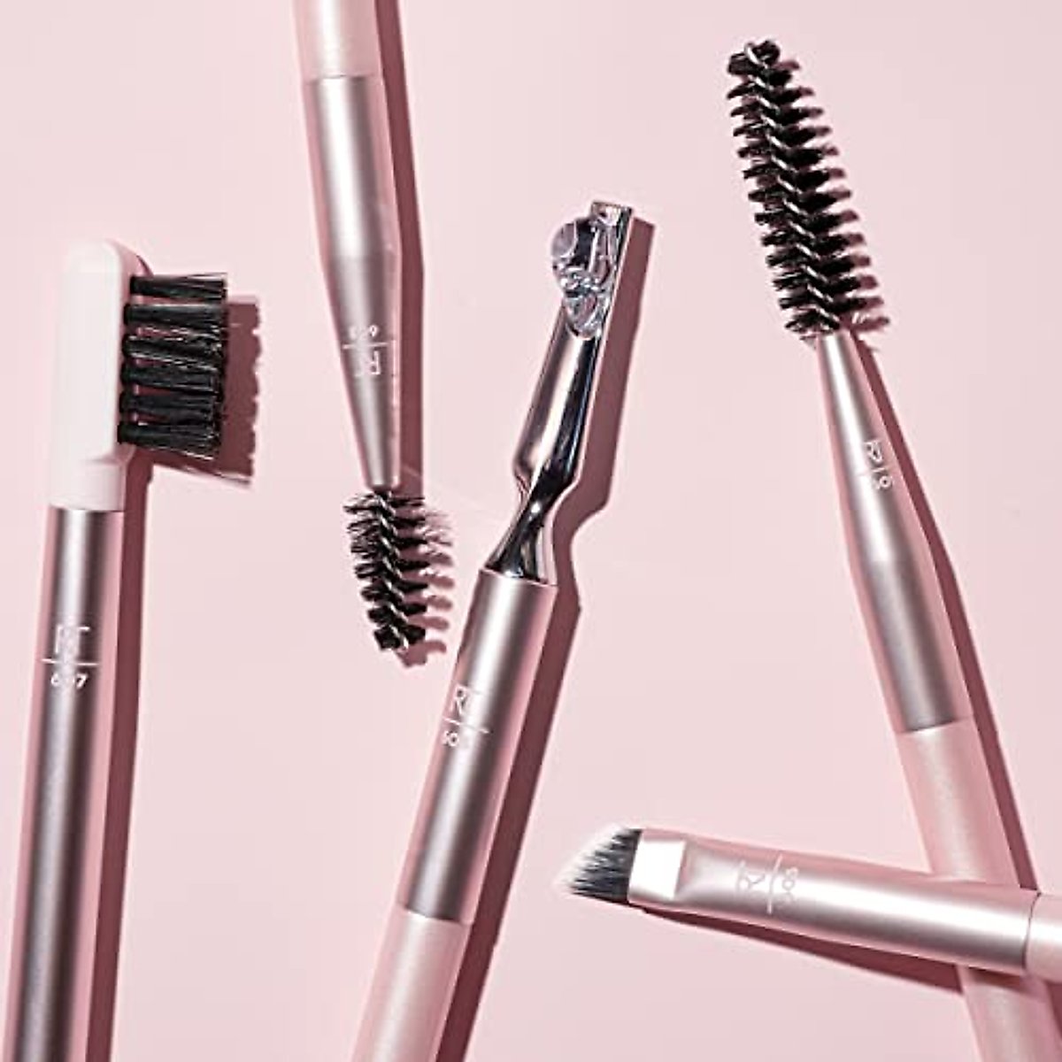 Real Techniques Brow Styling Set, For Lifting Brows, Fill & Style, Dual-ended Makeup Brushes, Full Kit for Eyebrows, Get Full, Laminated, or Natural Brows, Multiuse Tools, 3 Piece Set
