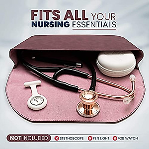 BJÖRN HALL Littman Stethoscope Cardiology IV Case | Fits Rose Gold Cardiology Stethoscope | Littmann MDF ADC Welch Allyn | Extra Room for Blood Pressure Headbands Mask | Cardiology - Crushed Violet
