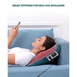 Comfytemp Heated Pillow for Lumbar Support, FSA HSA Eligible Electric Pillow for Back Pain, Flannel USB Heating Pillow for Period Cramp, Abdomen, Neck, Leg, Birthday Gifts for Women/Men-17.7" x 17.7"